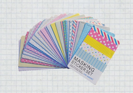 27 Sheets Masking Sticker Set Paper Stickers Deco Stickers - Etsy