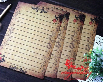 8 Sheets Vintage Style Brown Writing Paper Stationery | Etsy