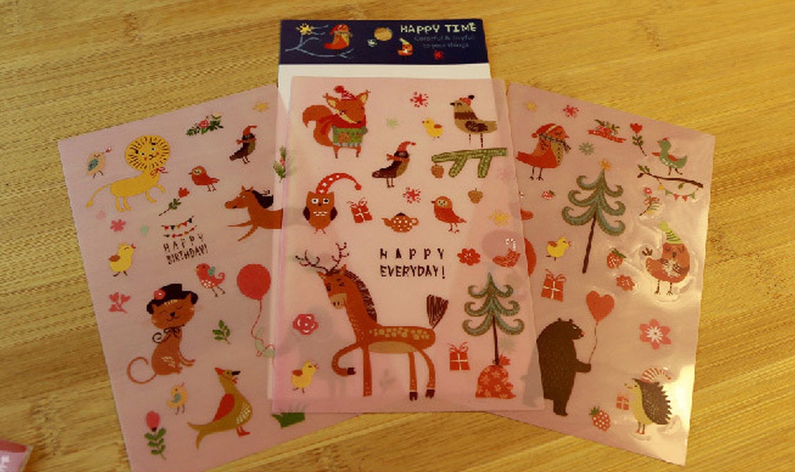 Happy Time Sticker Set Deco Sticker Diary Sticker - Etsy
