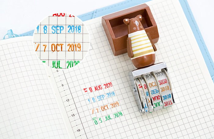 Vintage Style Wood Stamp with Stand Date Stamp Roller Seal | Etsy