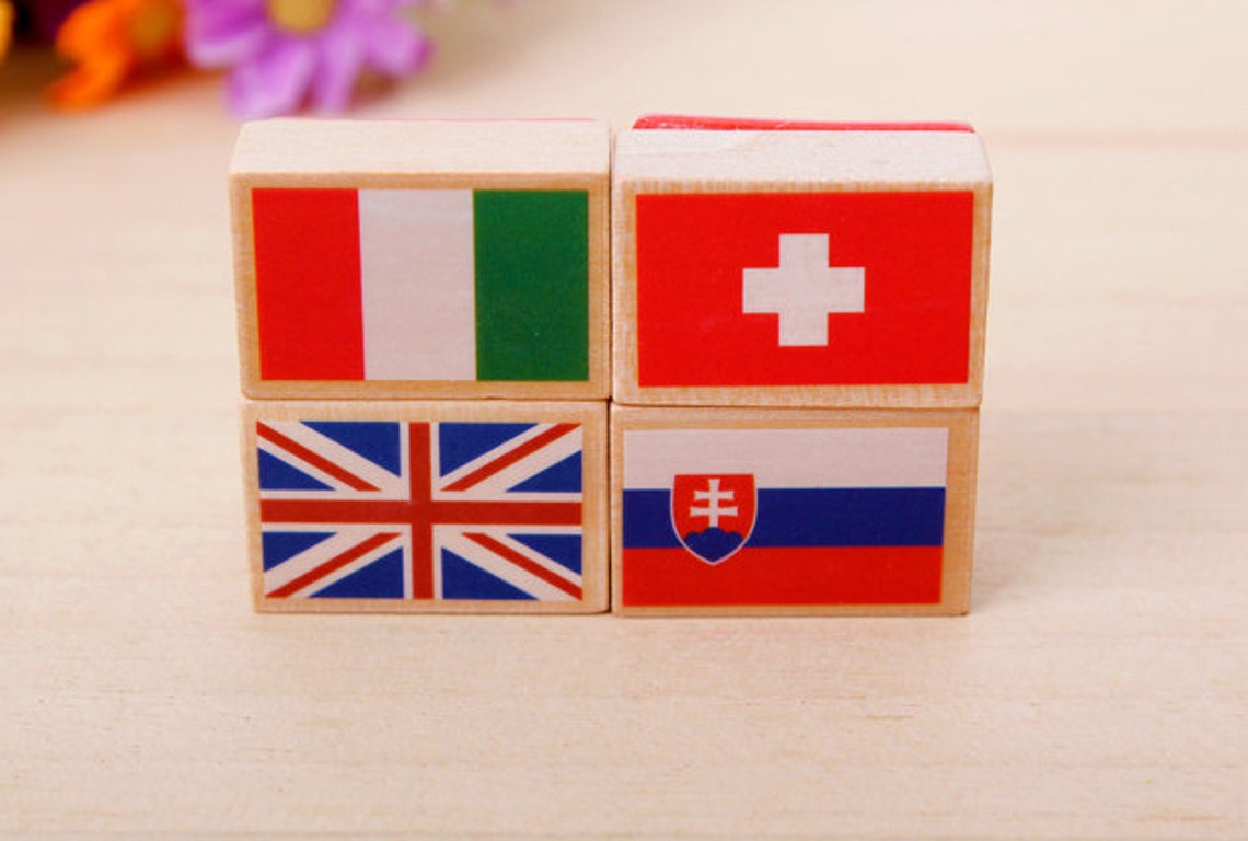 National Flag Stamp & Ink Pad Set Rubber Stamp Wood Stamp | Etsy