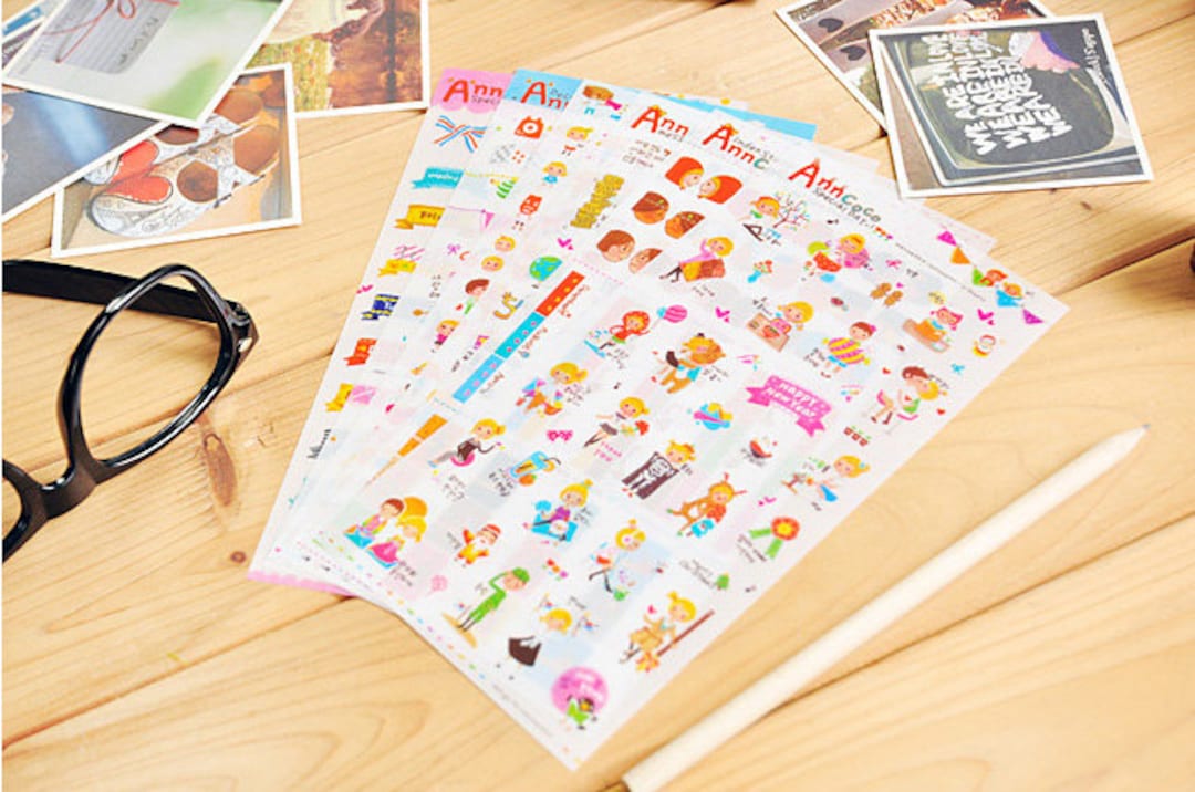 Anncoco Index Sticker Set Korean Sticker Diary Sticker - Etsy