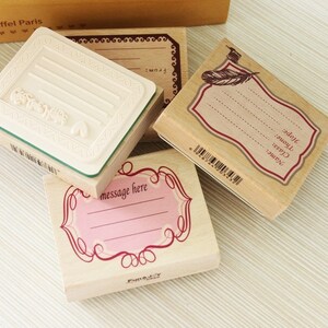 Big Size Message Stamp Set - Wooden Rubber Stamp - Diary Stamp - 9cm X7 ...
