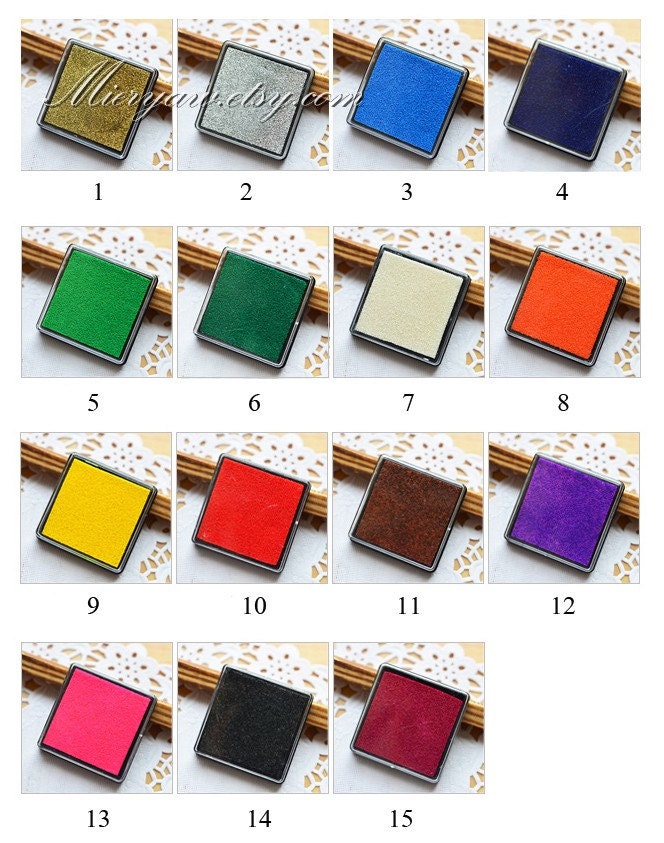 1 Piece Stamp Pad Ink Pad Rubber Stamp Ink 15 Colors Can - Etsy