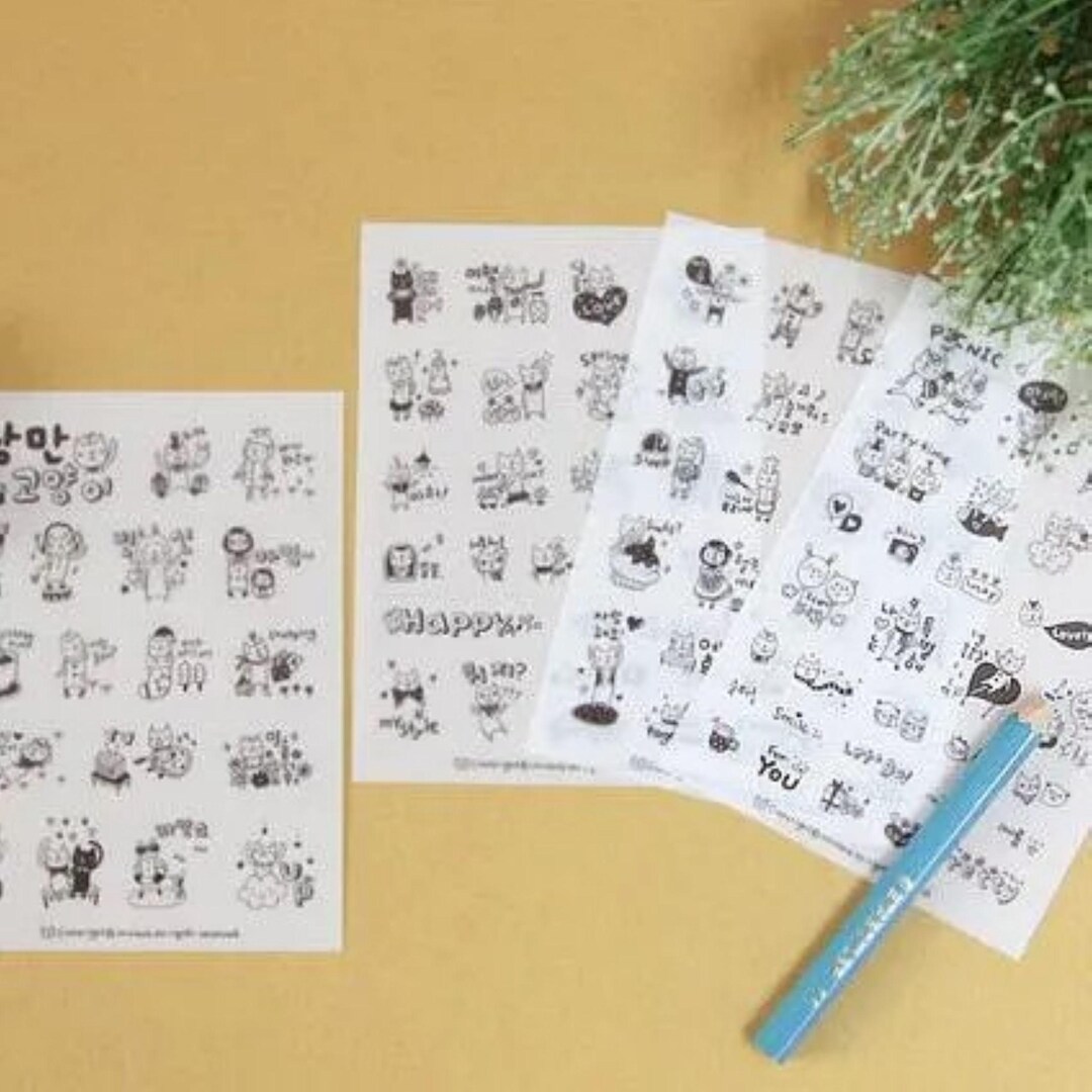 Korean Mini Sticker Set - Dary Sticker - Deco Sticker - Transparent ...