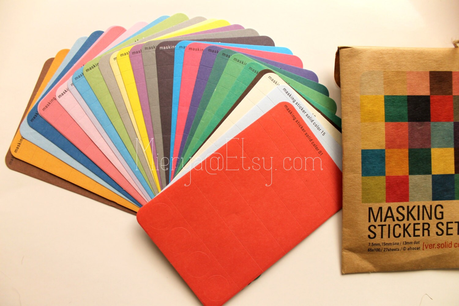 Masking Sticker Set Deco Sticker Set Paper Stickers 4 - Etsy