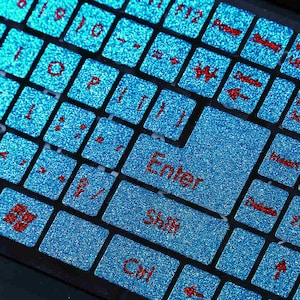 Glitter Keyboard Sticker DIY 3D Desktop Keyboard Decal Common Use ...