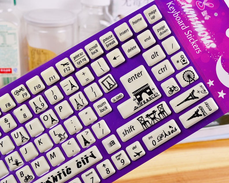 1 Sheet Luminous 3D Foam Keyboard Sticker Keyboard Decals | Etsy