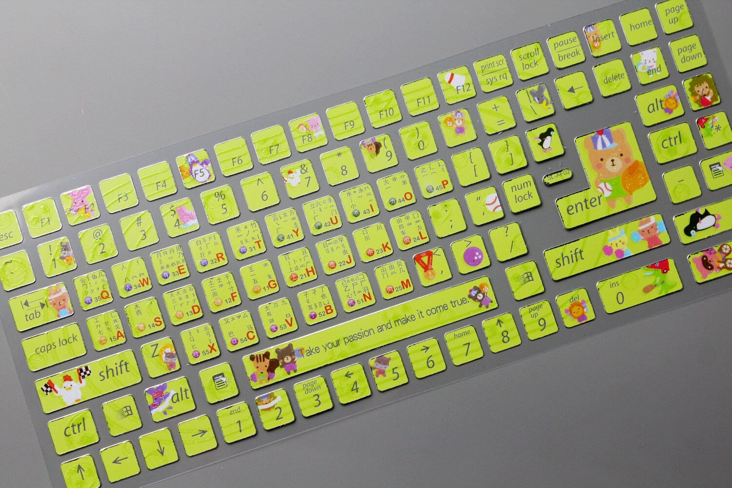 1 Sheet Korean Keyboard Sticker PVC Sticker Waterproof | Etsy