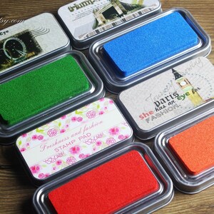 4 Pcs Tin Box Packed Stamp Pad Set - Rubber Stamp Ink Pad - Stamp Ink ...