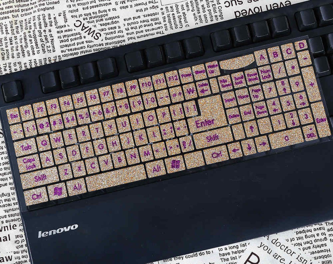 Glitter Keyboard Sticker DIY 3D Desktop Keyboard Decal Common - Etsy