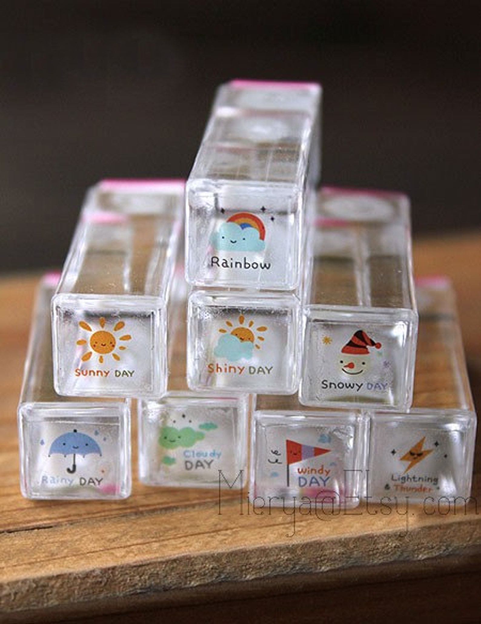 8 Pcs Crystal Schedule Stamps Weather Stamps-em62563 - Etsy