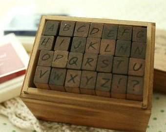 Antique Handwriting Alphabet Stamp Set Rubber Stamp Wooden | Etsy