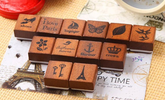 Vintage Stamp in Match Box Rubber Stamp Diary Stamp Wood | Etsy