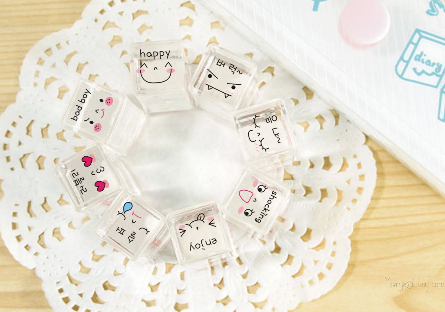 8 Pcs Crystal Schedule Stamps Emotion Stamps-em62564 | Etsy