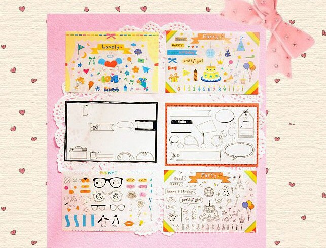 Korean Mini Sticker Set Transparent Sticker Diary Sticker | Etsy
