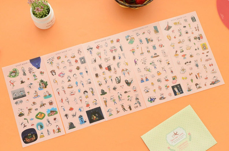 Korean Lovely Sticker Set Transparent Sticker Cell Phone | Etsy