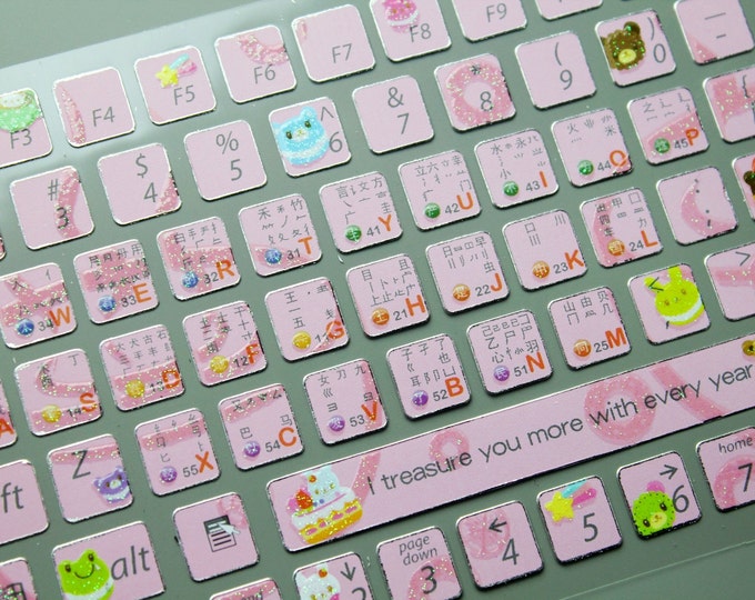 1 Sheet Korean Keyboard Sticker - PVC Sticker - Waterproof Sticker ...