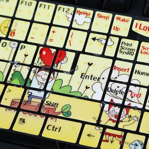Boy Keyboard Sticker DIY 3D Desktop Keyboard Decal Common Use ...