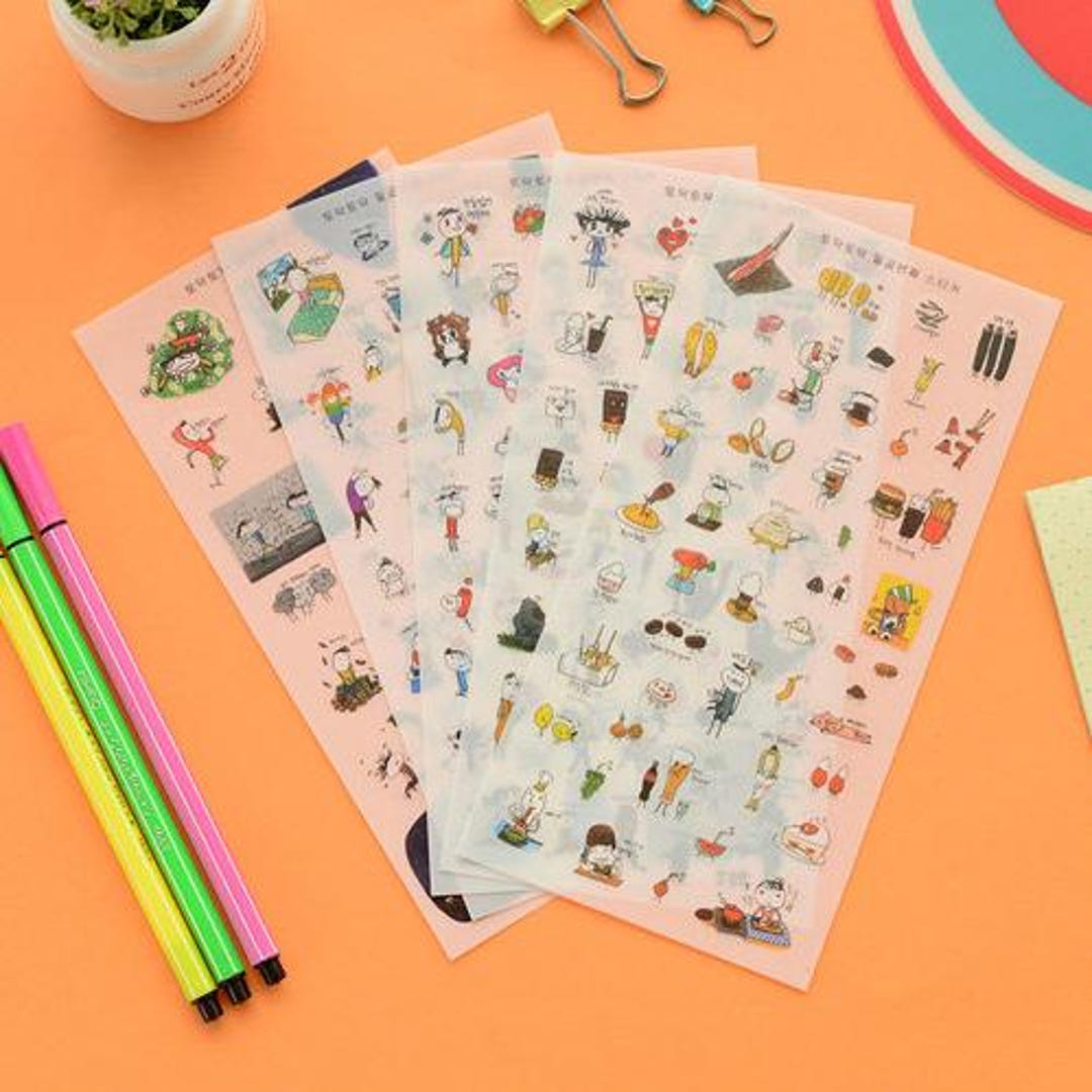 Korean Lovely Sticker Set Transparent Sticker Cell Phone Sticker Diary ...