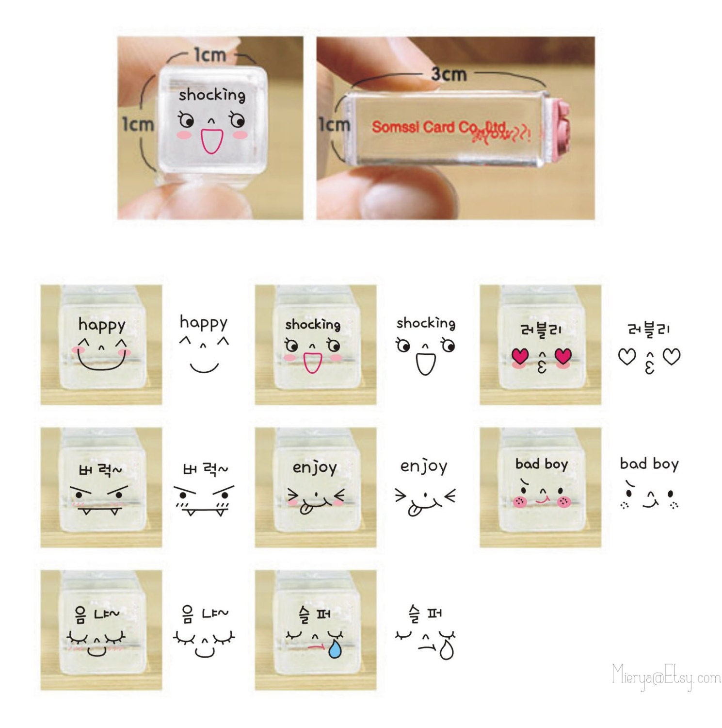 8 Pcs Crystal Schedule Stamps Emotion Stamps-em62564 | Etsy