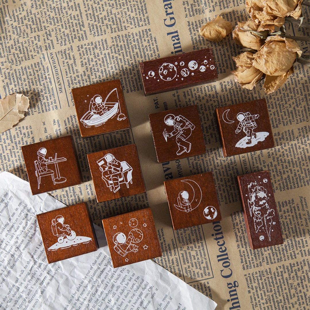 Spaceman Stamp - Space Planet Stamp - Rubber Stamp - Deco Stamp - 10 ...