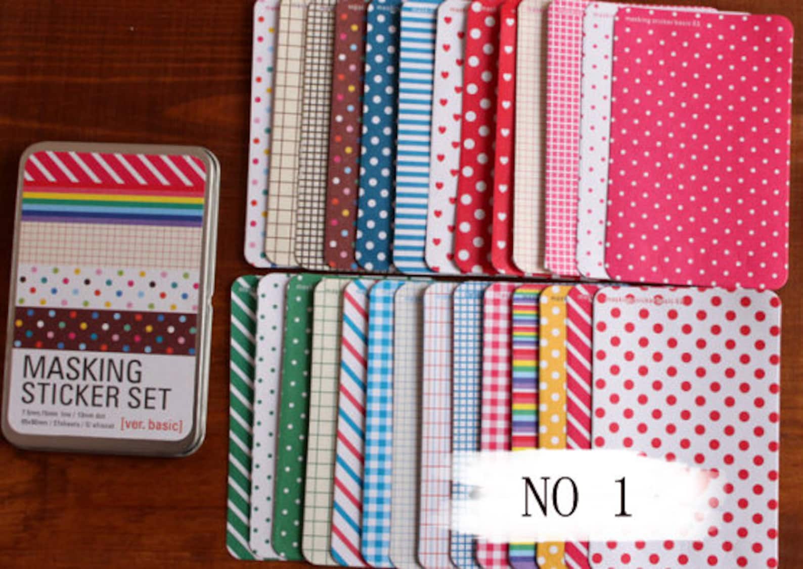 Tin Box Masking Sticker Set Deco Sticker Korean Sticker | Etsy