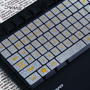 Glitter Keyboard Sticker DIY 3D Foam Desktop Keyboard Decal Common Use ...