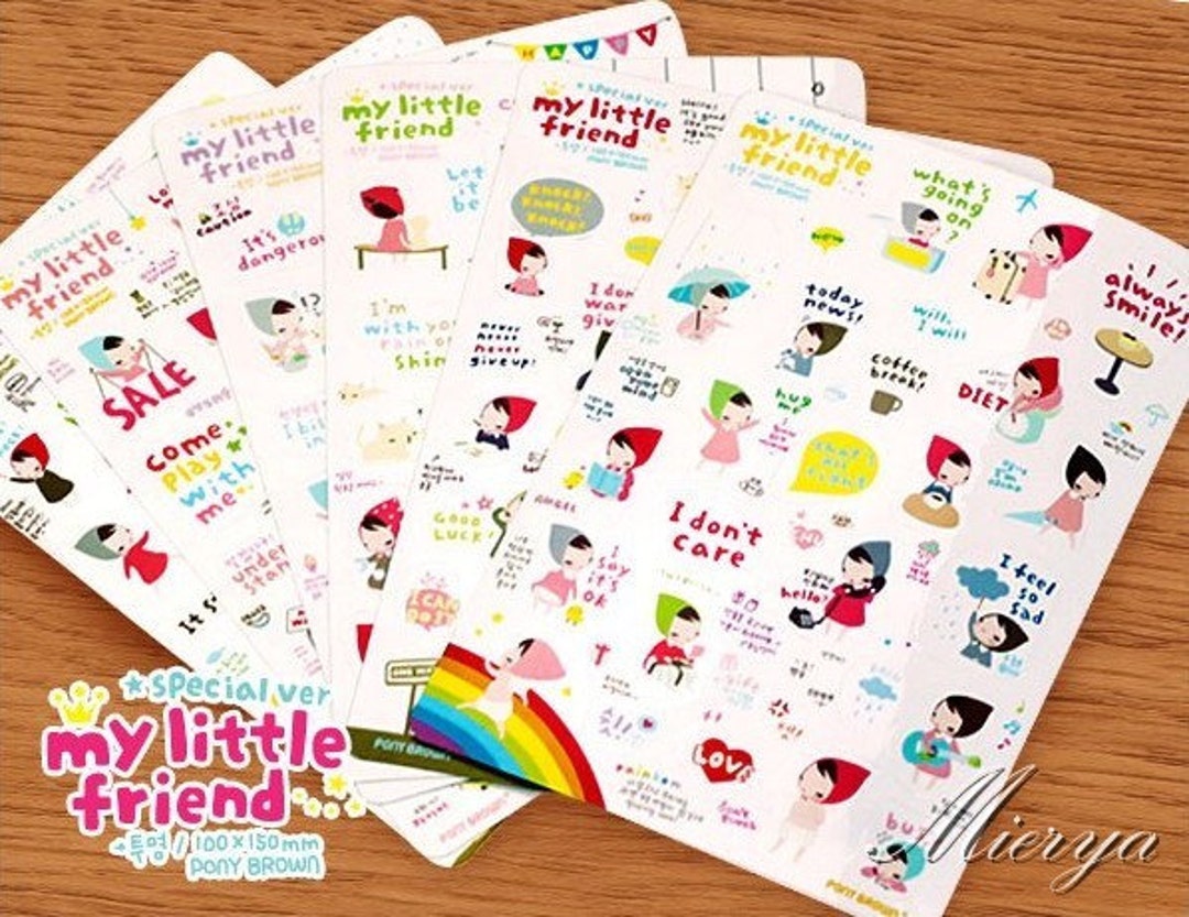Little Red Sticker Set Korean Stickers Diary Sticker - Etsy