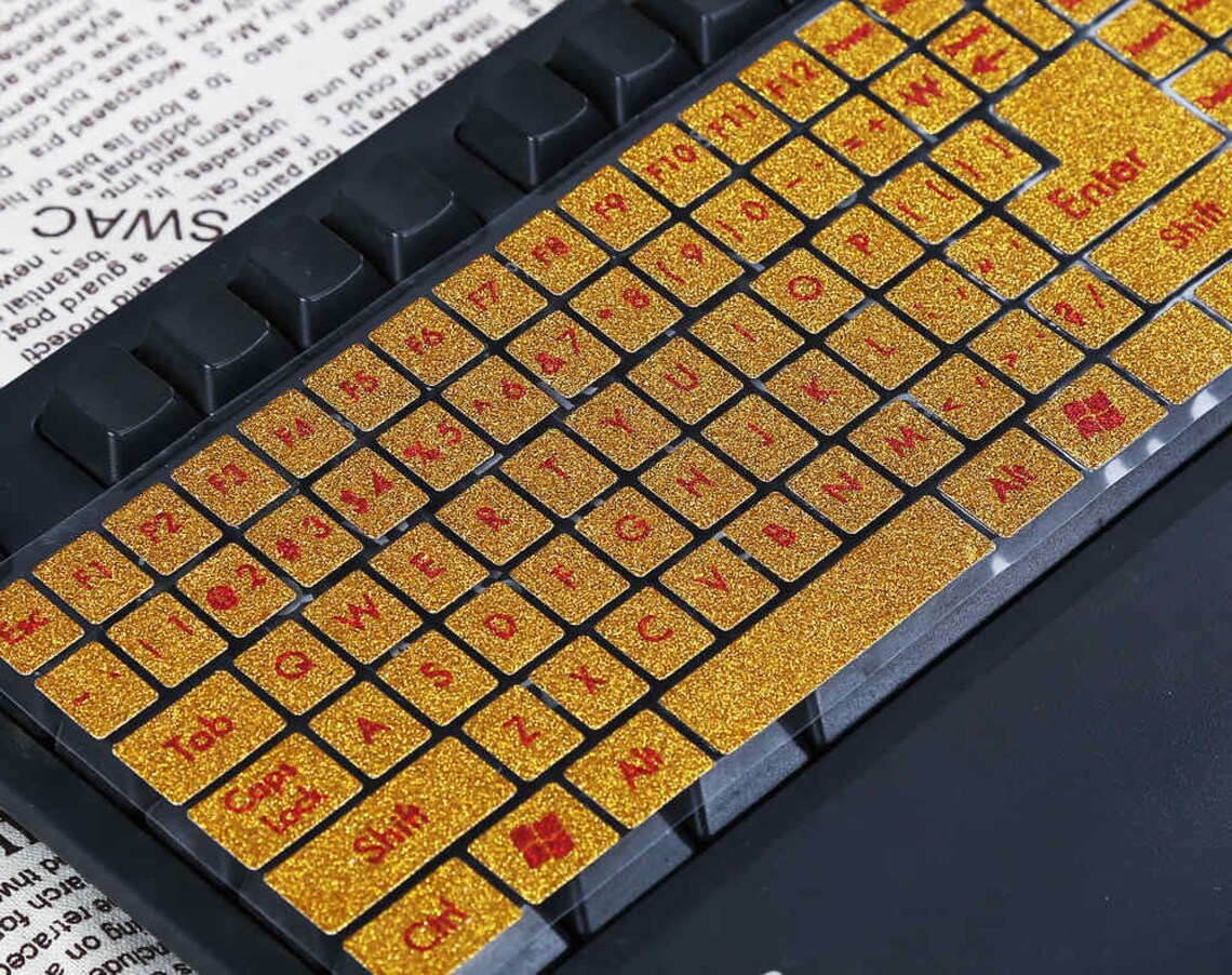 Glitter Keyboard Sticker DIY 3D Desktop Keyboard Decal Common - Etsy