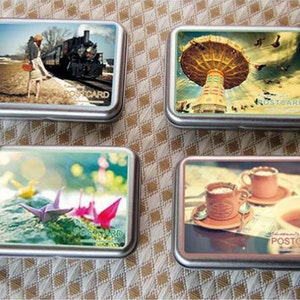 4 SETS Postcards and Stickers (with Tin Boxes) - Deco Stickers - Cards ...