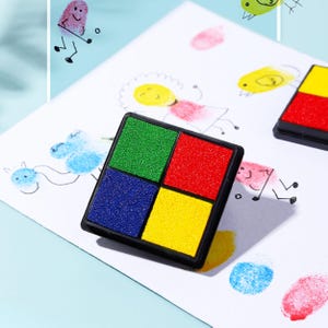 Four Colors Square Stamp Pad - Craft Inkpad - Rubber Stamp Ink - 1 ...