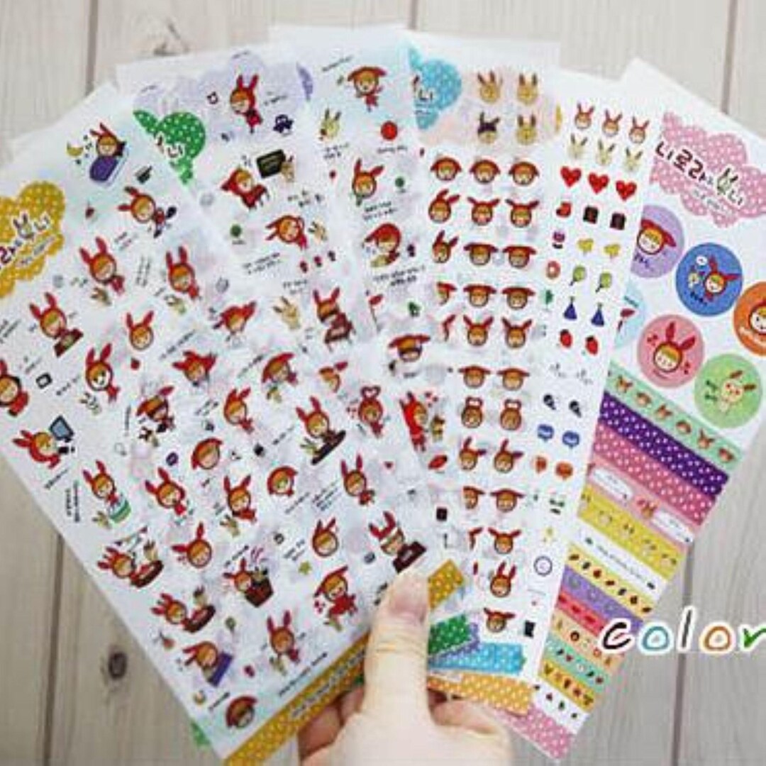 Lovely Rabbit Girl Sticker Set - Korean Sticker - Transparent Sticker ...