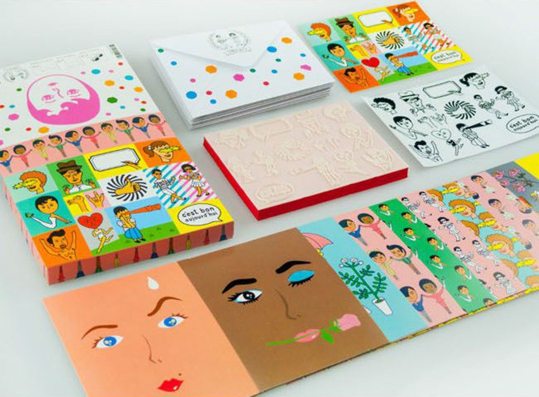 SET OF Rubber Stamps, Stickers, Envelopes, Cards Decoration Diary ...