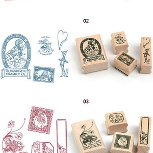Dorothy Series Tin Box Rubber Stamp Set - Wooden Rubber Stamp Set ...