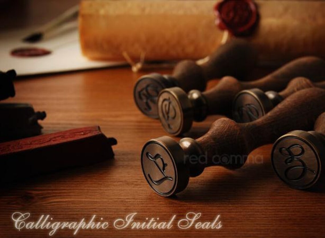Calligraphic Initial Seal Alphabet Sealing Wax Seal | Etsy