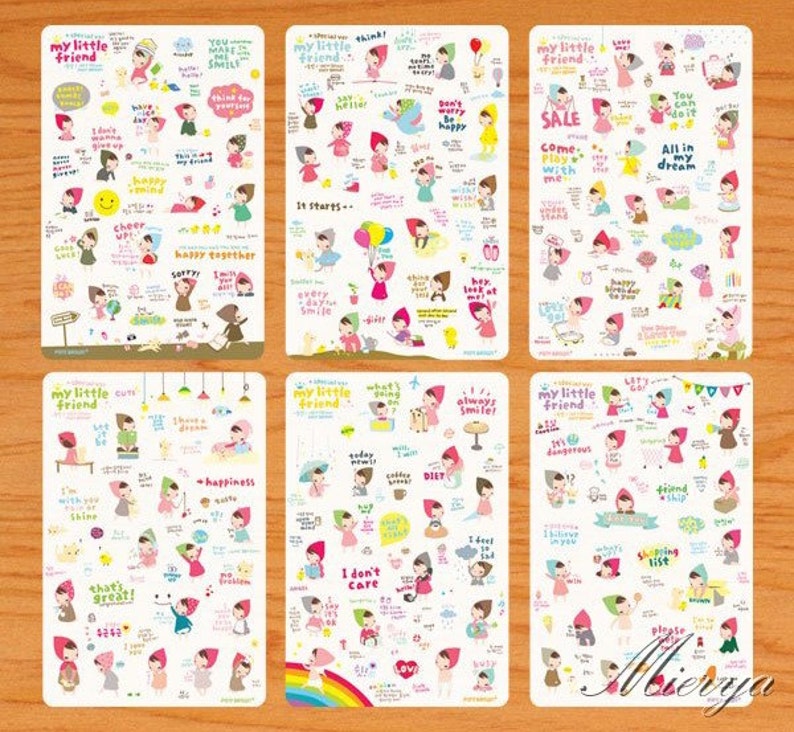 Little Red Sticker Set Korean Stickers Diary Sticker | Etsy