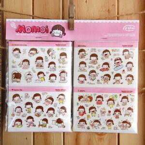 20 Sheets Momoi Stickers - Transparent Girl Sticker - Diary Sticker ...