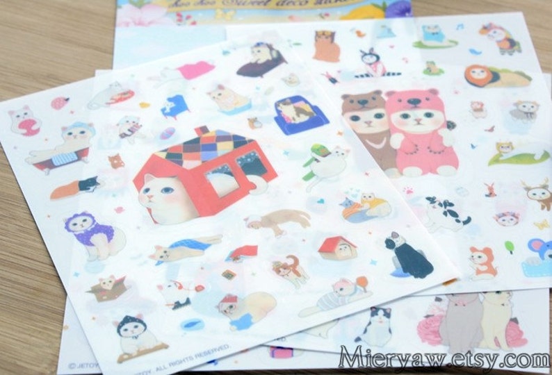 Choo Choo Sweet Deco Sticker Set Cat Sticker Deco Sticker - Etsy