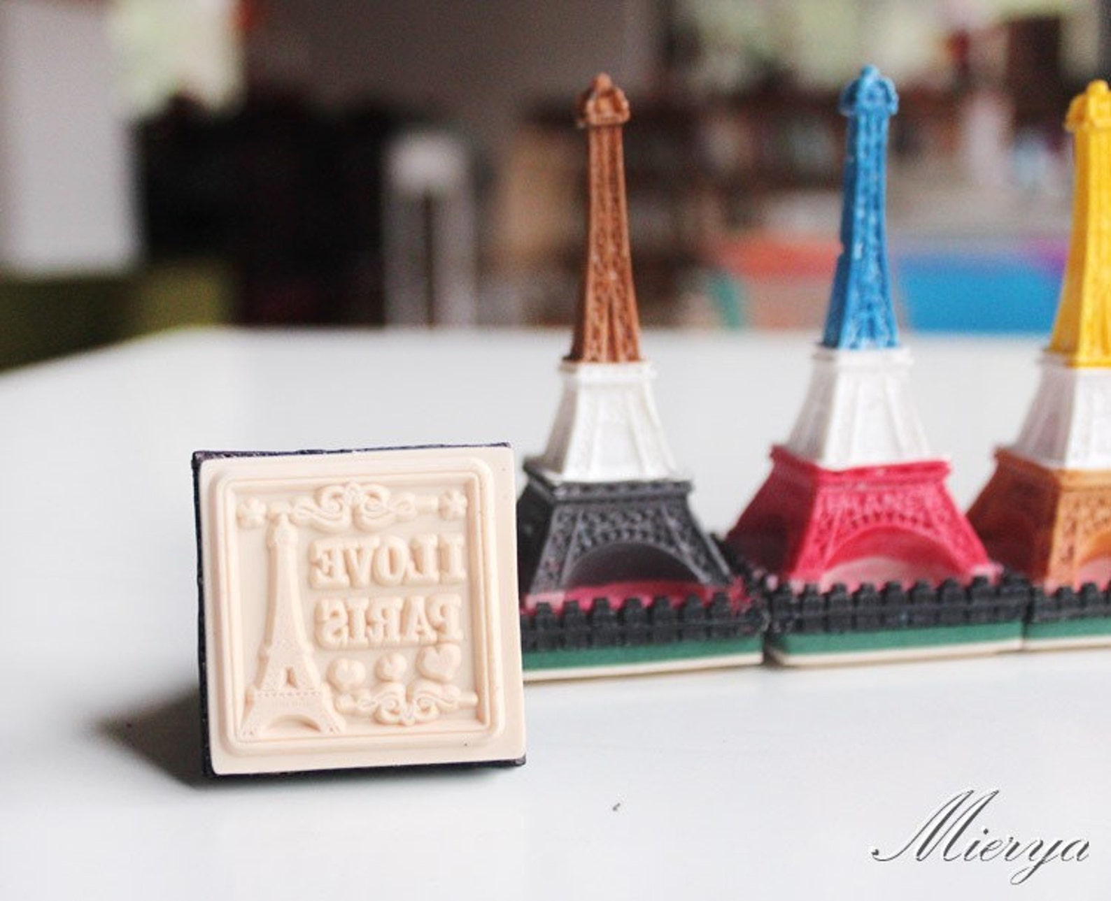 Paris Eiffel Tower Stamp Set Resin Stamp Rubber Stamp | Etsy