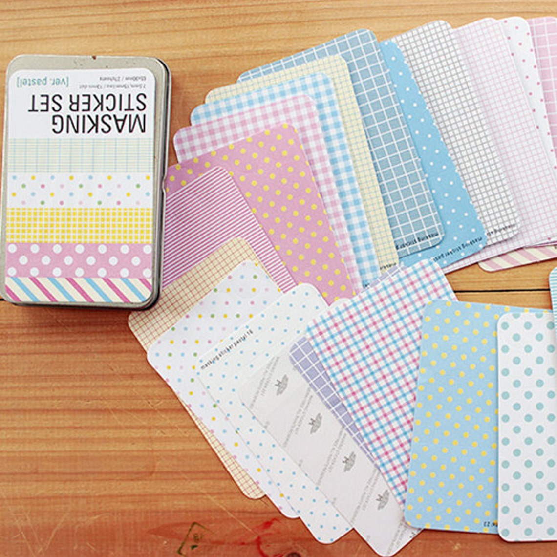 Masking Sticker Set Packed in Tin Case Deco Sticker Diary | Etsy