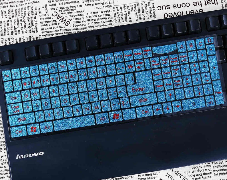 Glitter Keyboard Sticker DIY 3D Desktop Keyboard Decal Common - Etsy
