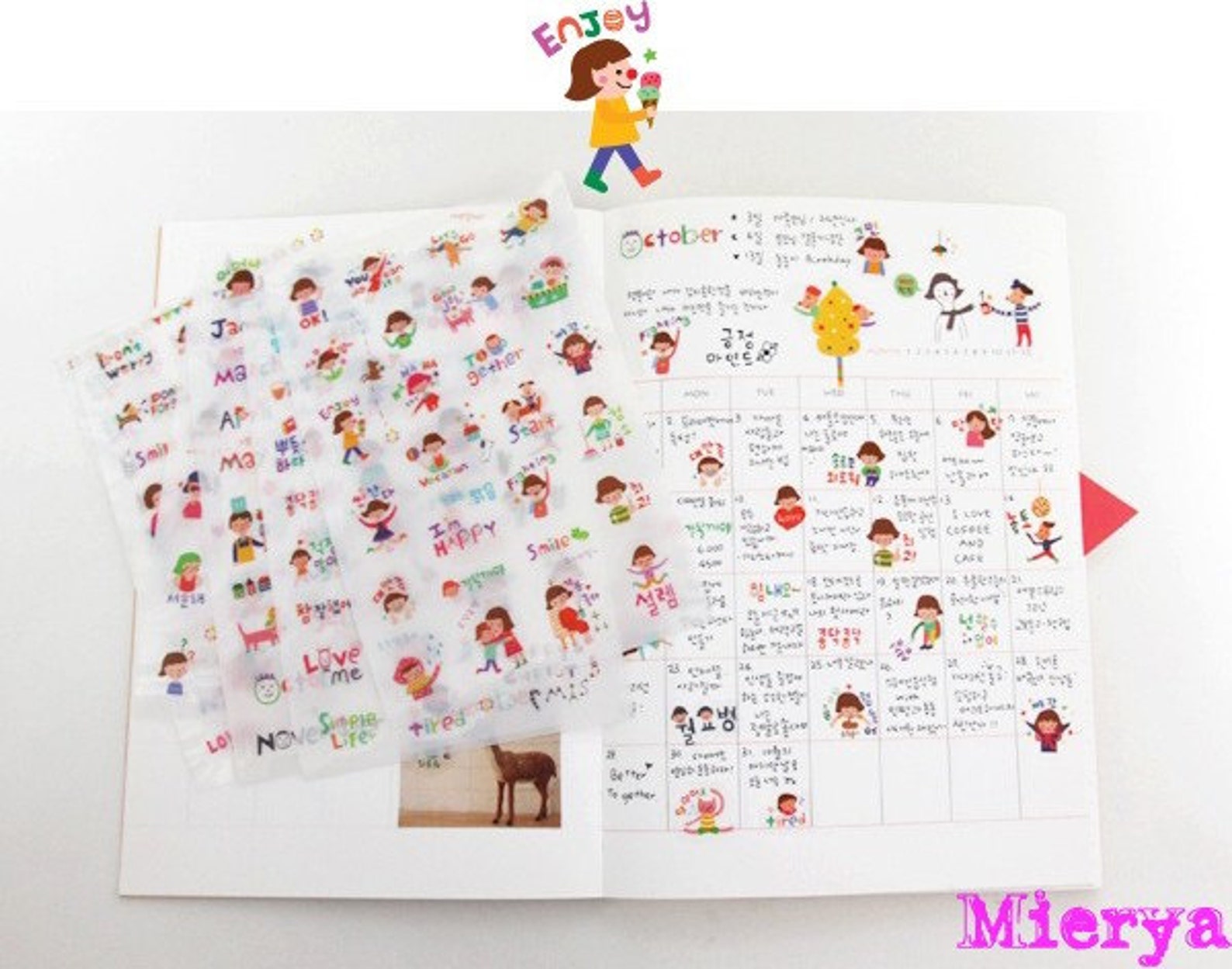 Korean Sticker Set Diary Sticker Deco Sticker 6 - Etsy