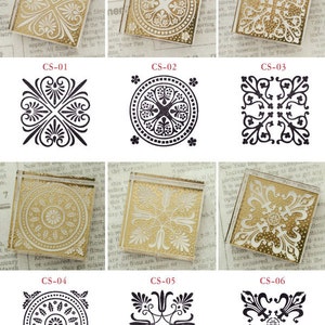 1 Piece Square Crystal Stamp Rubber Stamp Lace Stamp Deco Stamp Diary ...