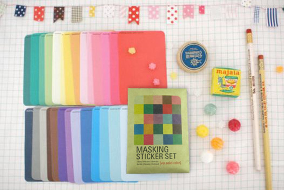 Masking Sticker Set Deco Stickers Paper Stickers 27 - Etsy