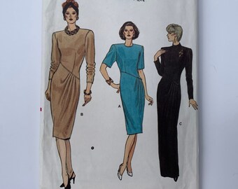 80s Vogue 8019 Pattern Misses' Fitted Dress // Size 8-10-12 Bust 31 1/2 ...
