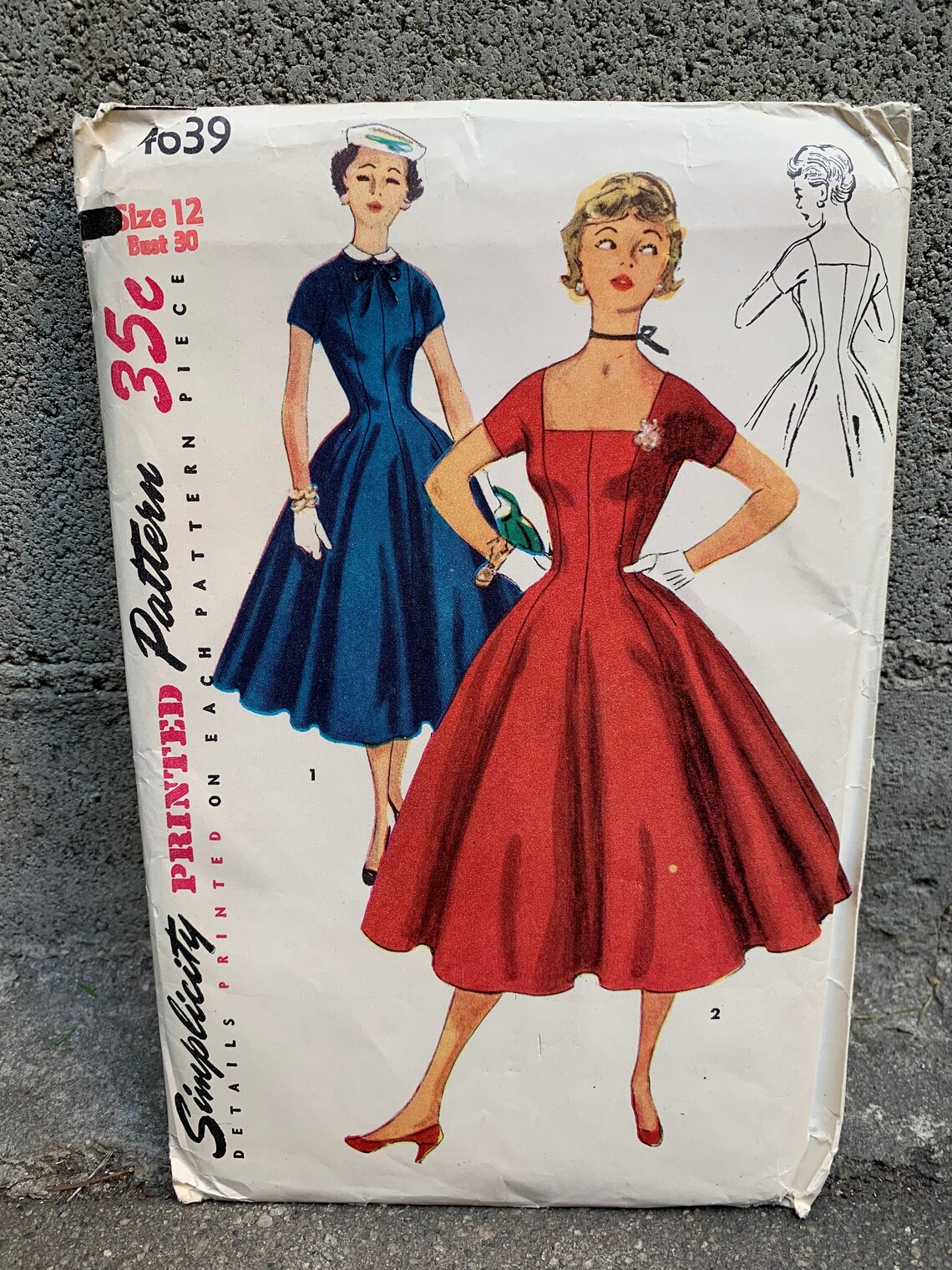 50s Simplicity 4639 Pattern Misses' One-piece Dress With - Etsy
