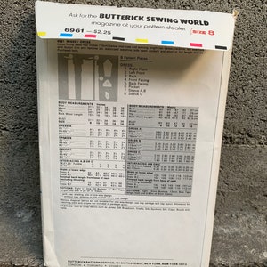 80s Butterick 6961 Pattern Misses' Dress Bateau Neckline Side Button ...