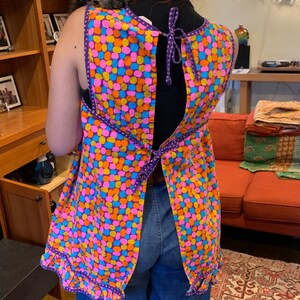 60s Design House Smock Open Back Apron, Artist's Smock or Retro Apron ...