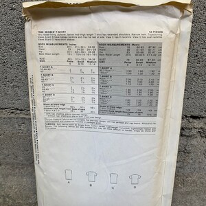 80s Vogue 7596 Pattern Misses' T-shirt Loose-fitting Pullover Tunic Set ...